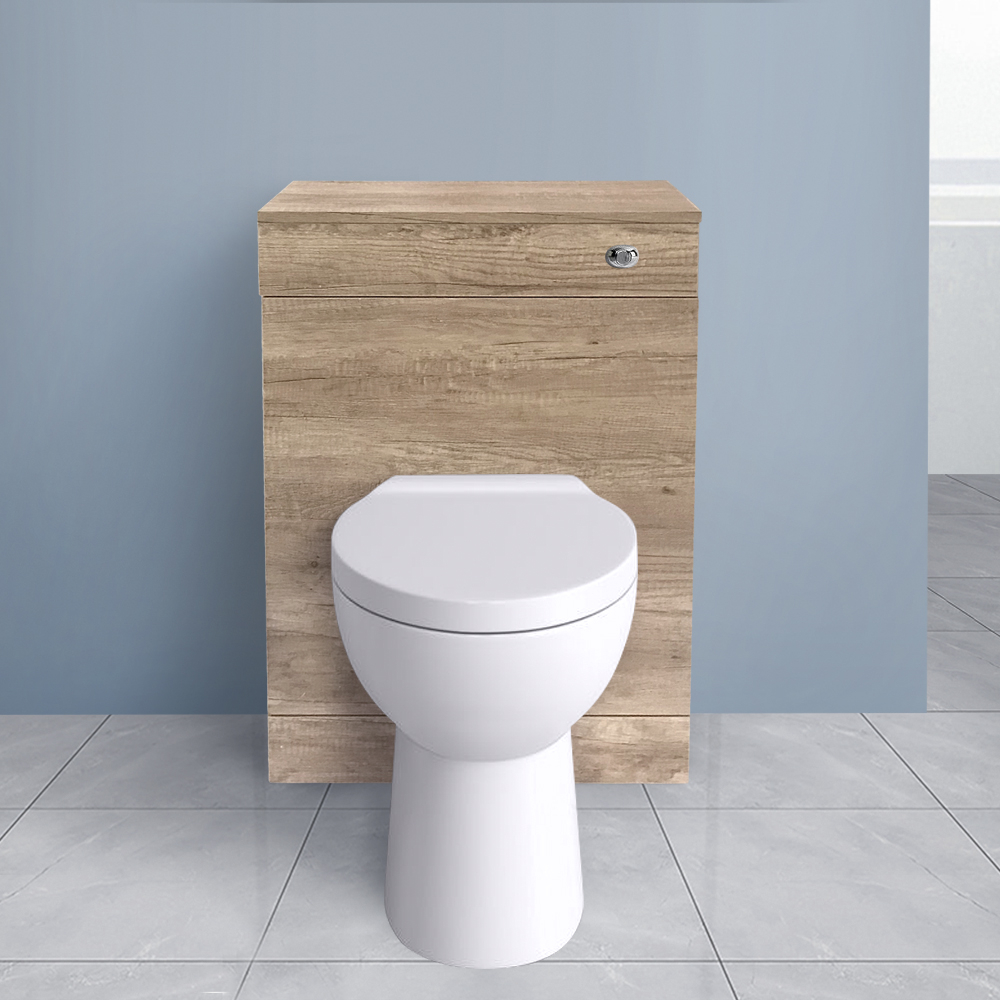 Back To Wall Toilet Cistern Unit Bathroom Furniture 500mm Light Oak ...