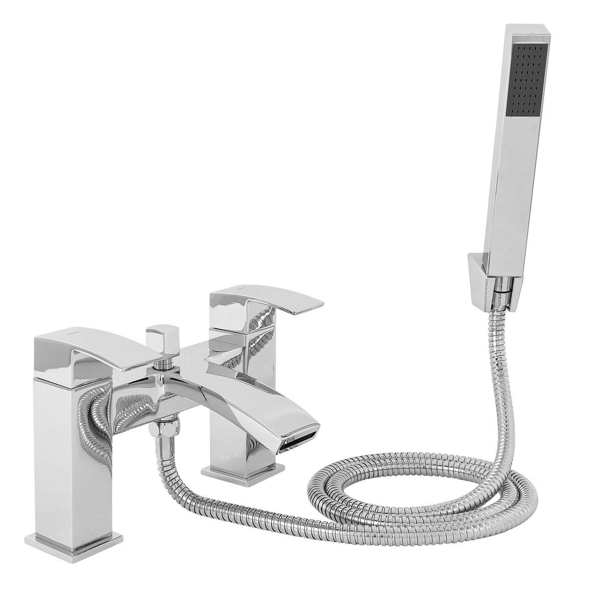 Modern Bathroom Tap Square Waterfall Basin Bath Filler Shower Mixer ...