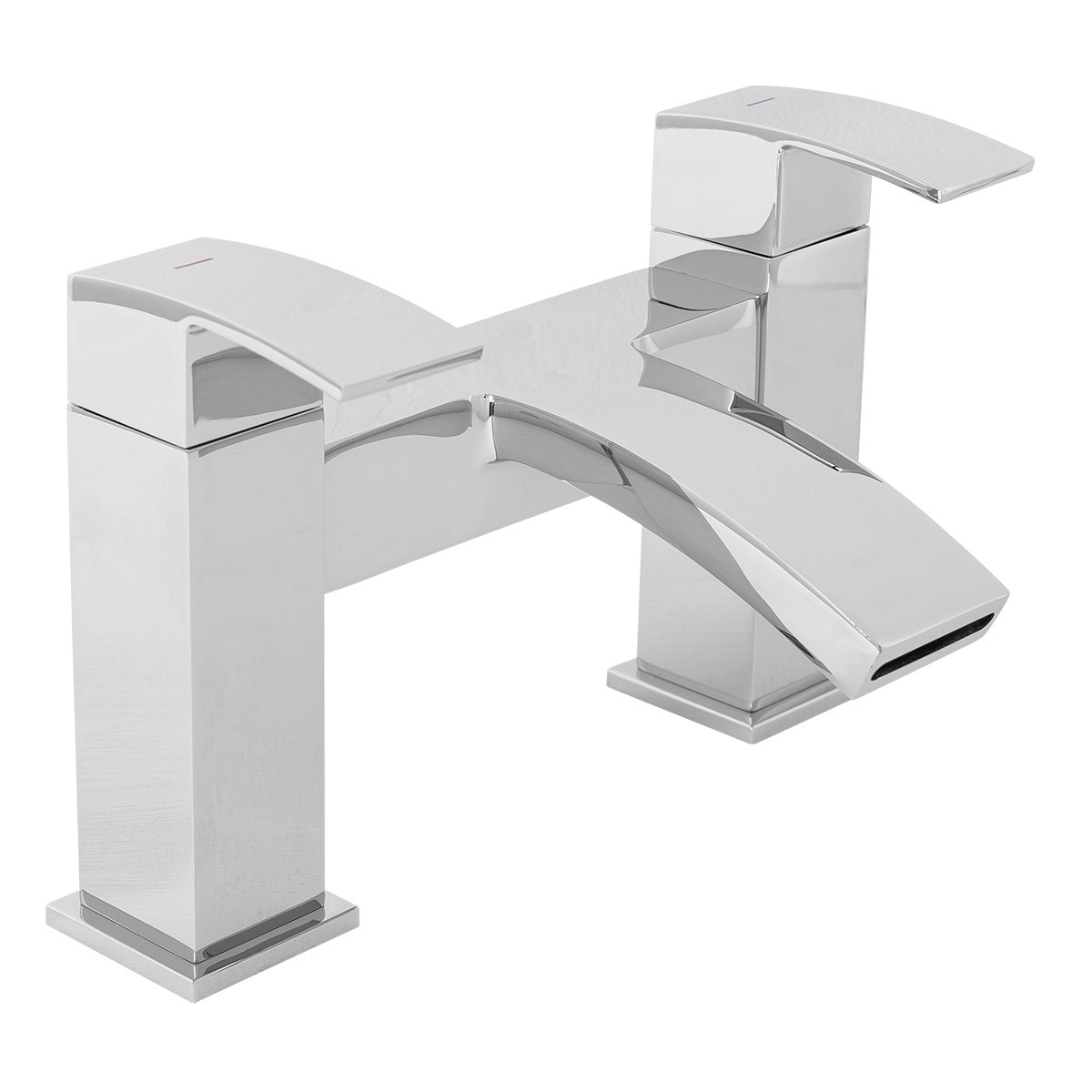 Modern Bathroom Tap Square Waterfall Basin Bath Filler Shower Mixer ...