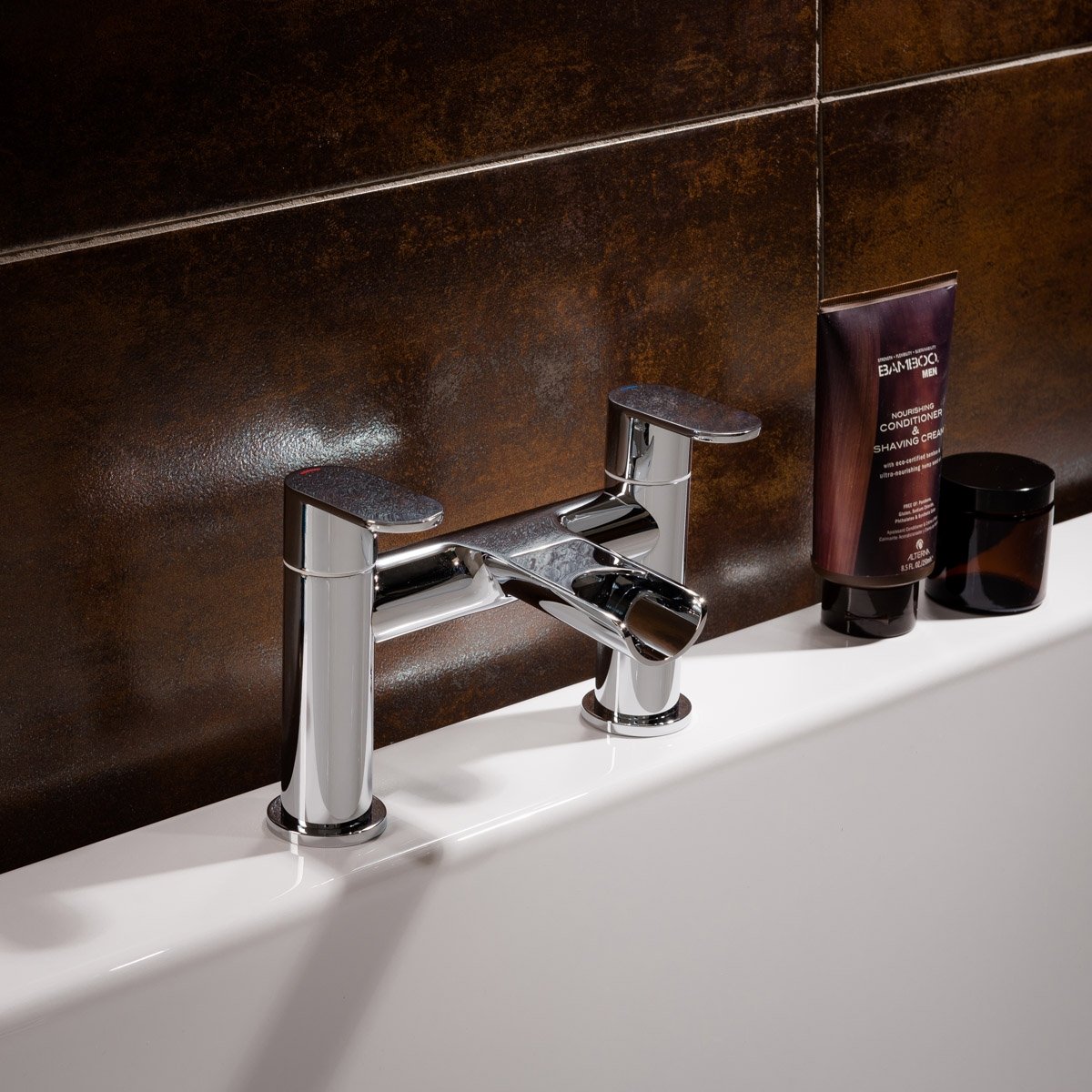 Modern Bathroom Square Basin Bath Filler Shower Tap Mixer Chrome Sink ...