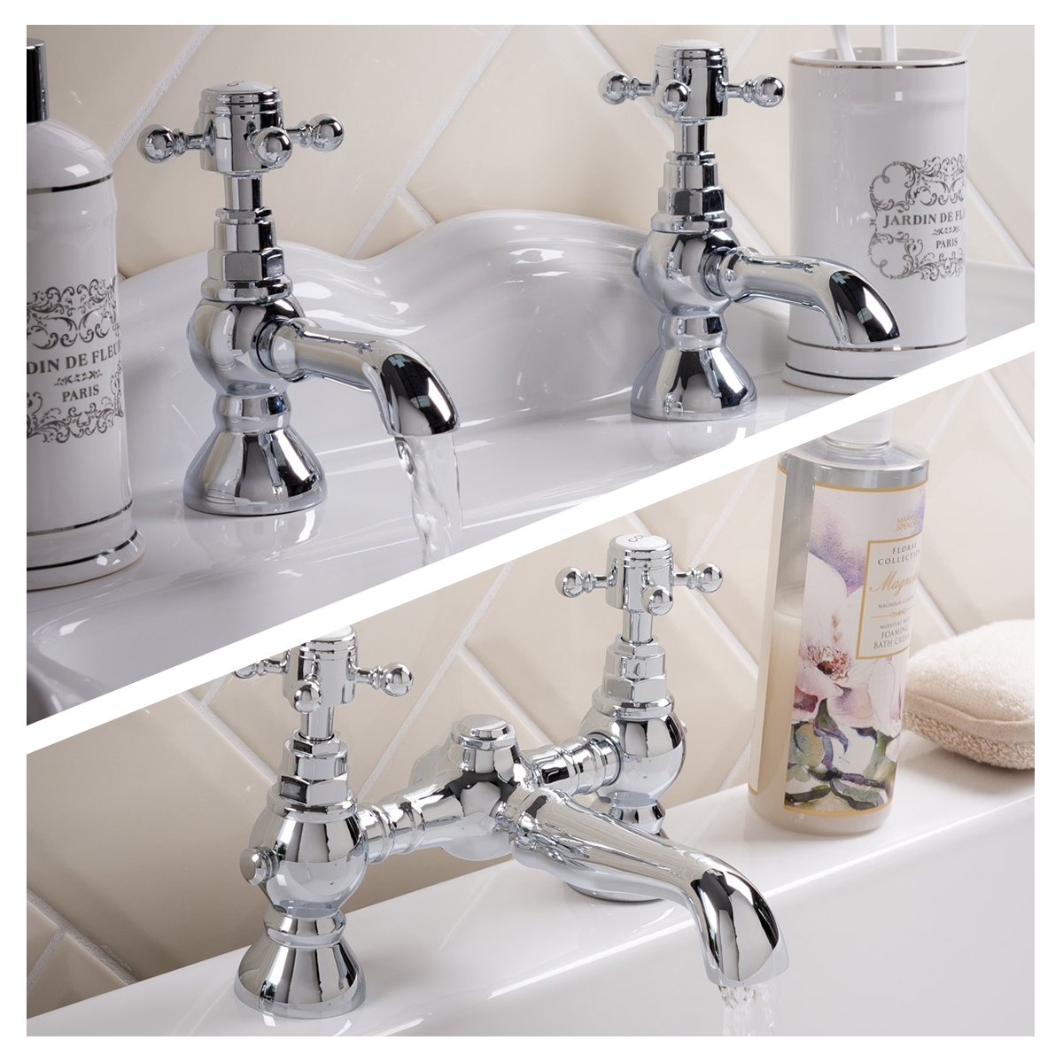 Modern Bathroom Tap Square Waterfall Basin Bath Filler Shower Mixer ...