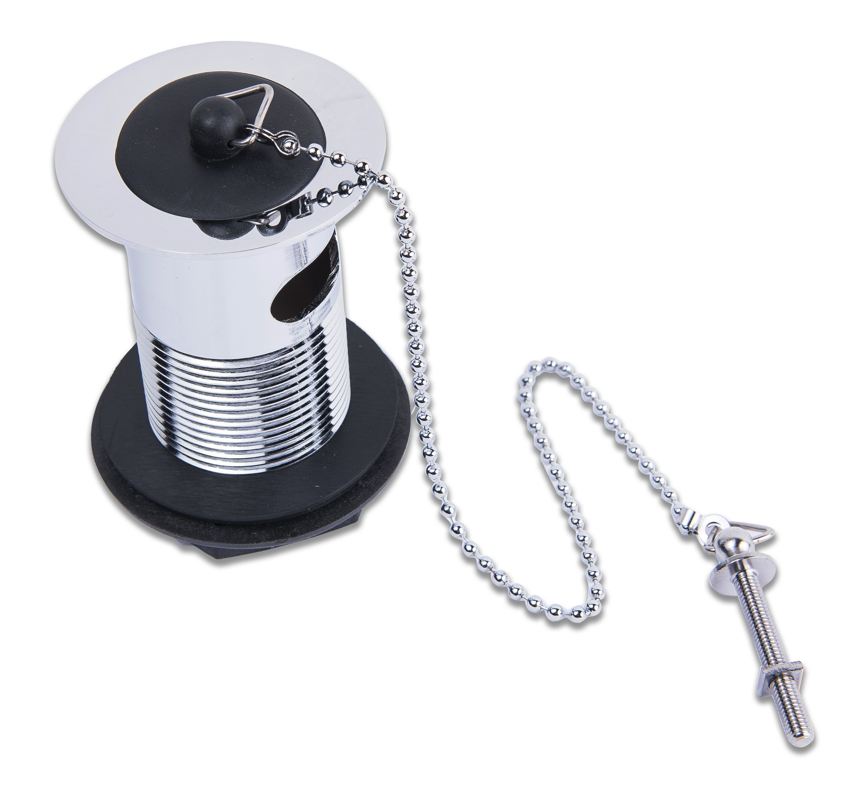 1.25 inch waste Chrome Slotted Basin Waste with Plug and Chain - 5Yr ...